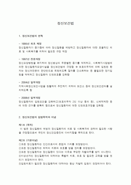 정신보건법의 적용범위