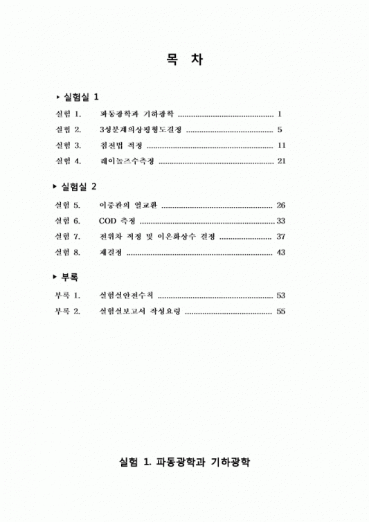 응용화공기초실험 화학실험교재