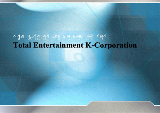시장의 성공적인 입지 구축을 위한 브랜드 전략 계획서 Total Entertainment K-Corporation