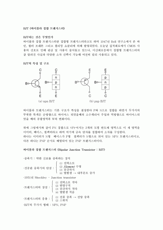 [전자회로] BJT의 특성