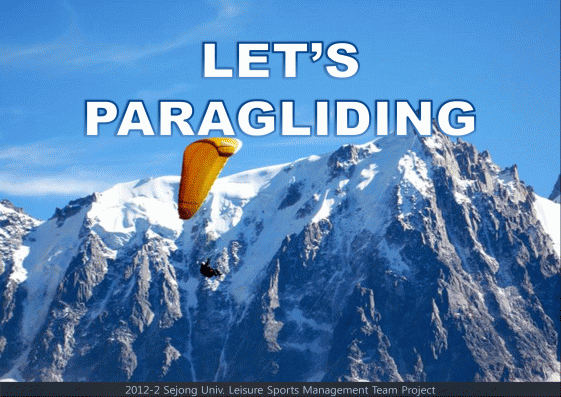 패러글라이딩 산업분석 (Let’s paragliding).ppt