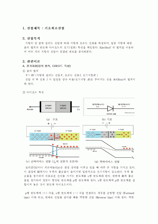 [물리학 실험] 4 기초회로실험