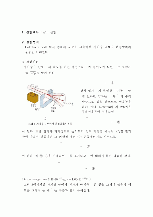 [물리학 실험] e/m 실험