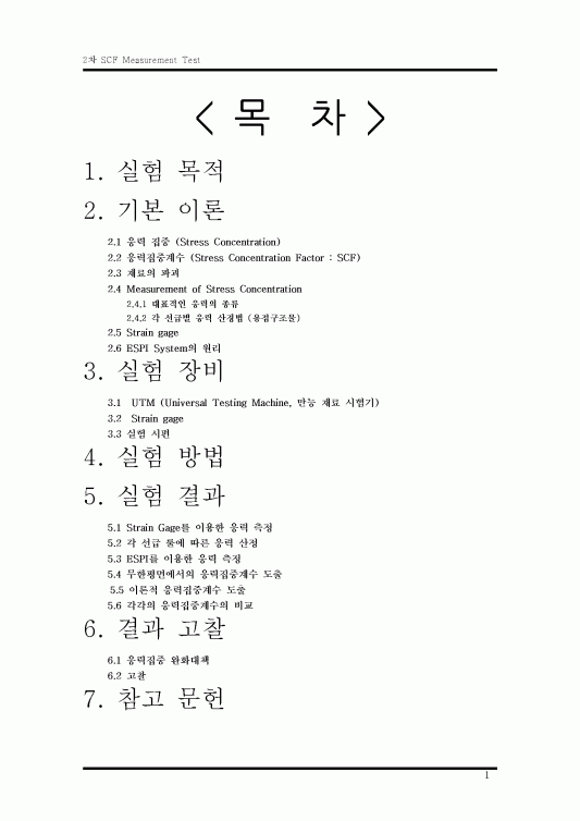 SCF 측정 실험 (SCF Measurement Test)