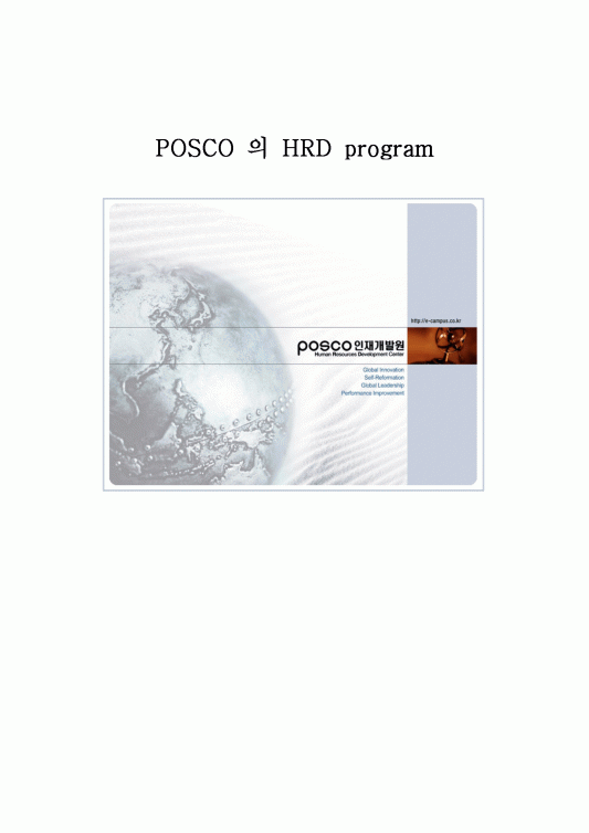 POSCO 인재 개발원 (POSCO 의 HRD program)