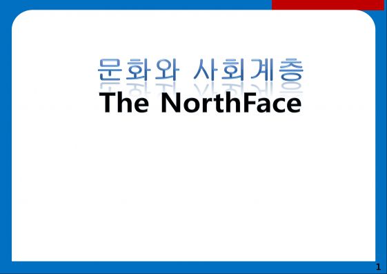 The NorthFace - 노스페이스,노스페이스마케팅전략,노스페이스성공요인,The NorthFace,The NorthFace마케팅전략,아웃도어시장,문화와사회계층.PPT자료