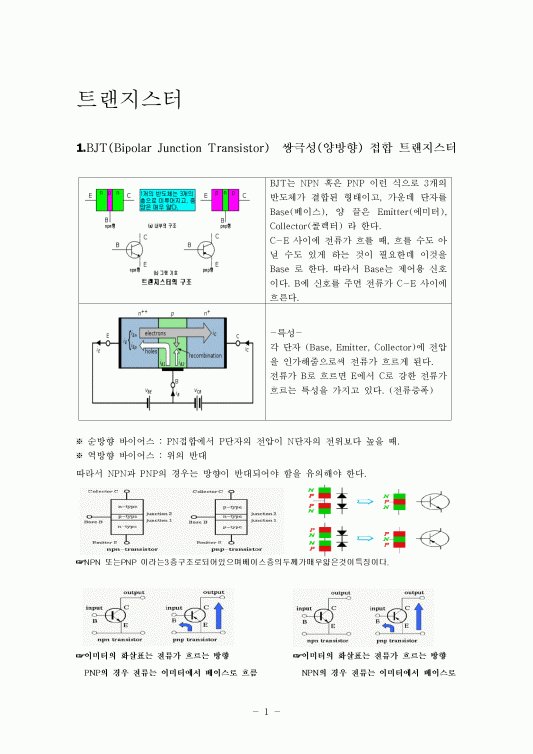 전기전자 리포트 트랜지스터