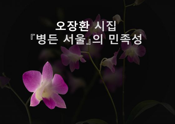 오장환 시집 『병든 서울』의 민족성.PPT자료