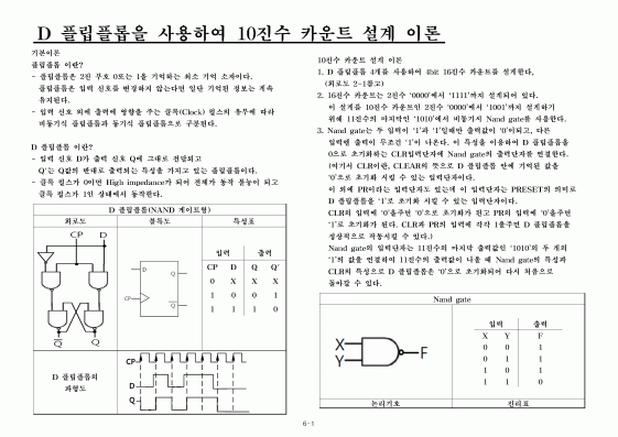 [기본회로] D 플립플롭을 사용하여 10진수 카운트 설계 이론