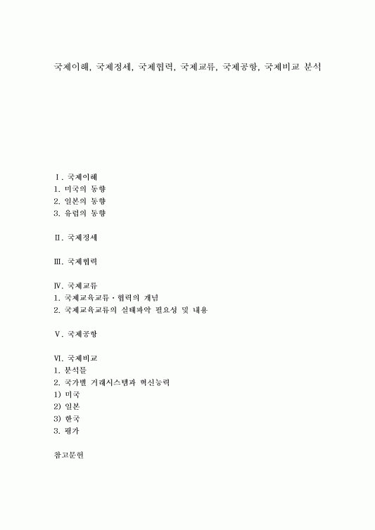 [국제][국제이해][국제정세][국제협력][국제교류][국제공항][국제비교]국제이해, 국제정세, 국제협력, 국제교류, 국제공항, 국제비교 분석(국제, 국제이해, 국제정세, 국제협력, 국제교류, 국제공항, 국제비교)