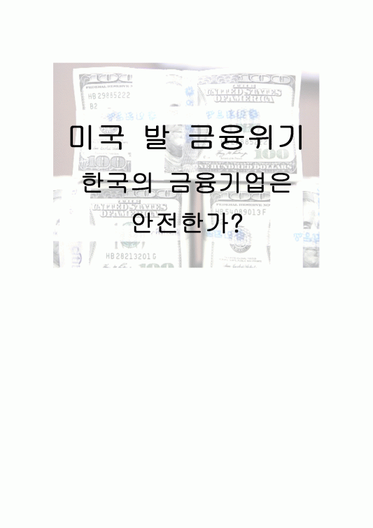 미국발금융위기,서브프라임모기지,미국경제현황,미국금융위기,한국금융위기,한국금융,한국경제의미래