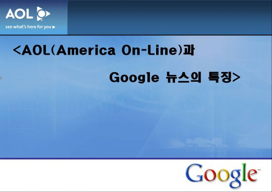 AOL(America On-Line)과 Google 뉴스의 특징