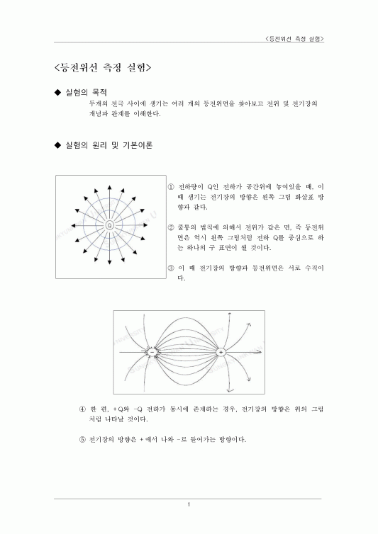 등전위선 측정 실험 결과보고서