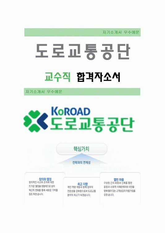 [도로교통공단-교수직 합격자] 도로교통공단 자기소개서,도로교통공단 자소서,도로교통공단 채용정보