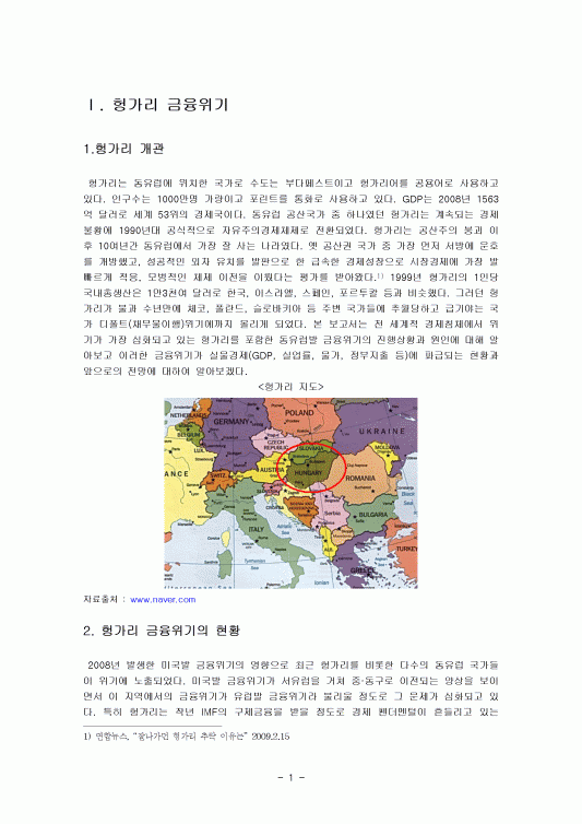 헝가리 금융위기 (금융위기의 현황, 금융위기의 원인, 지표의 변화, GDP, 실업률, 정부지출, 물가, 전망과 시사점)