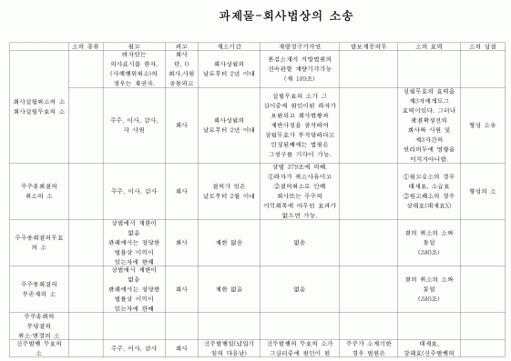 회사법상의 소송 과제물