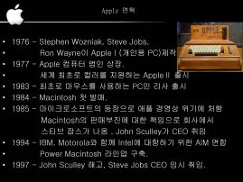 애플사의 경영전략 : 애플사 선정이유, 소개, 현황, 경영전략, M&A,SWOT분석, 삼성의 갤럭시 S와 아이폰4 비교분석 및 향후 전망-8페이지