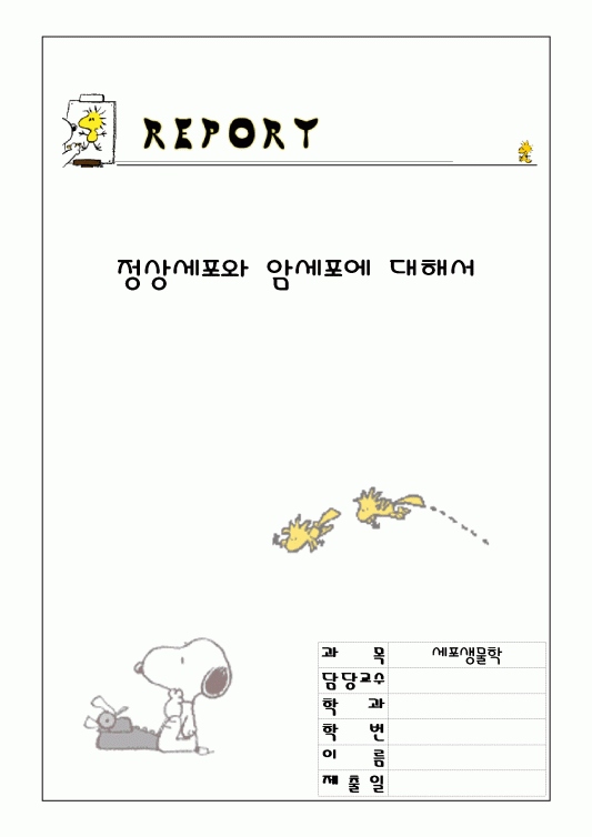 정상세포와 암세포에 대해서