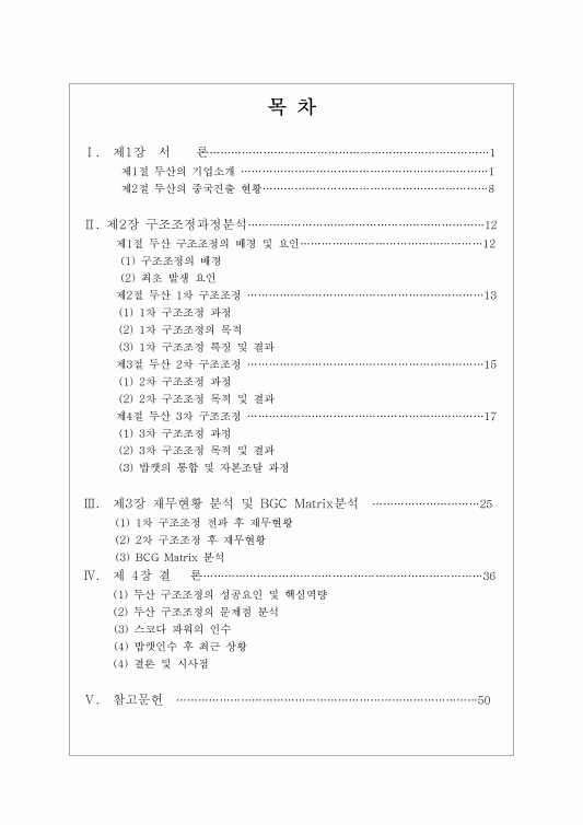 두산그룹- 기업분석,경영철학,두산의 중국진출 현황,사회환원사업,두산인프라코어