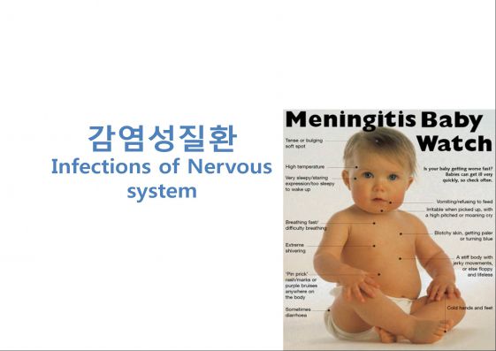 감염성질환 Infections of Nervous system - 수막염 (신생아 세균수막염, 신생아기 이후의 세균수막염).pptx