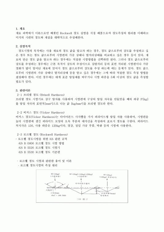 [기계공학]  로크웰(Rockwell) 경도 실험