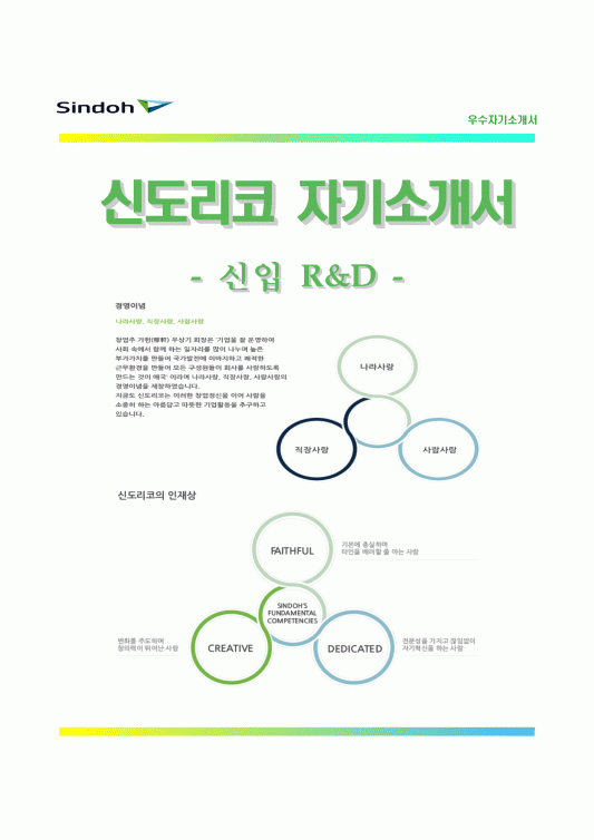 (신도리코 자기소개서 + 면접족보) 신도리코 (신입R&D) 자소서, 이력서 [신도리코합격자기소개서신도리코자소서항목 레포트]