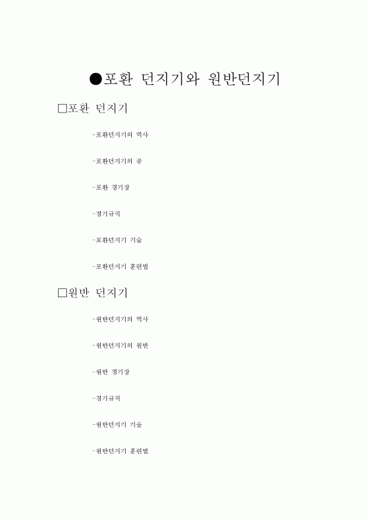 [육상] 포환던지기 & 원반던지기 (역사, 경기장, 경기규칙, 기술, 훈련법)