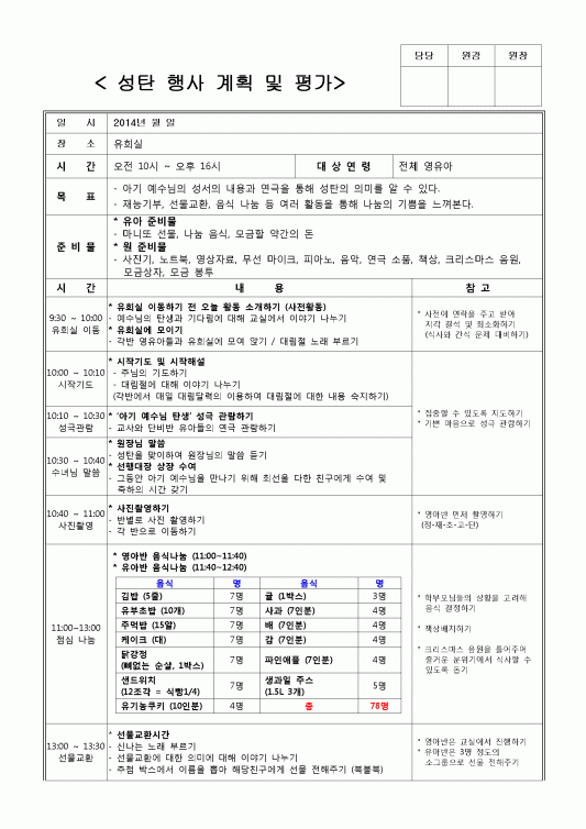 영유아종교교육 - 성탄