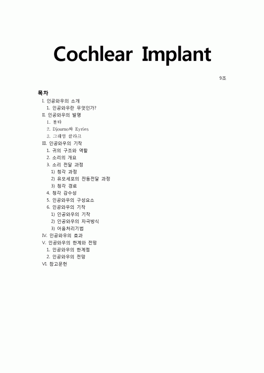 인공와우 (Cochlear Implant)