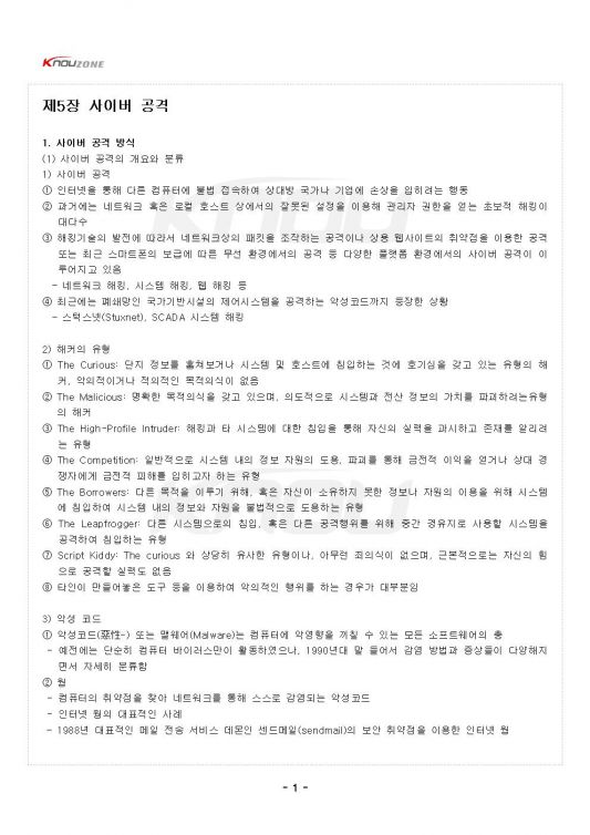 2015년 1학기 컴퓨터보안 기말시험 핵심체크