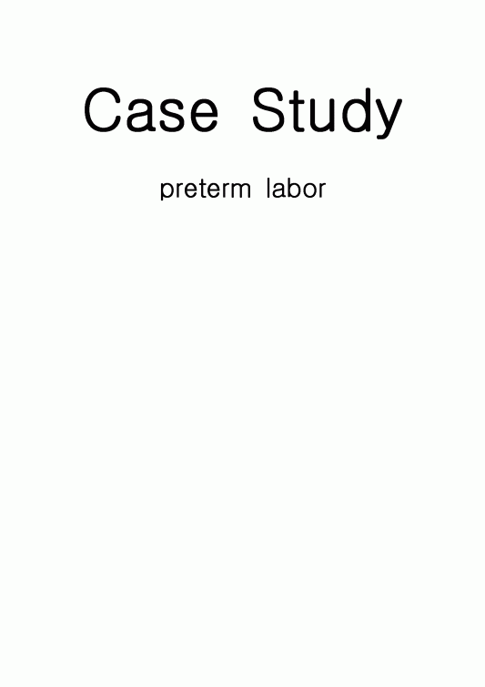 preterm labor Case Study