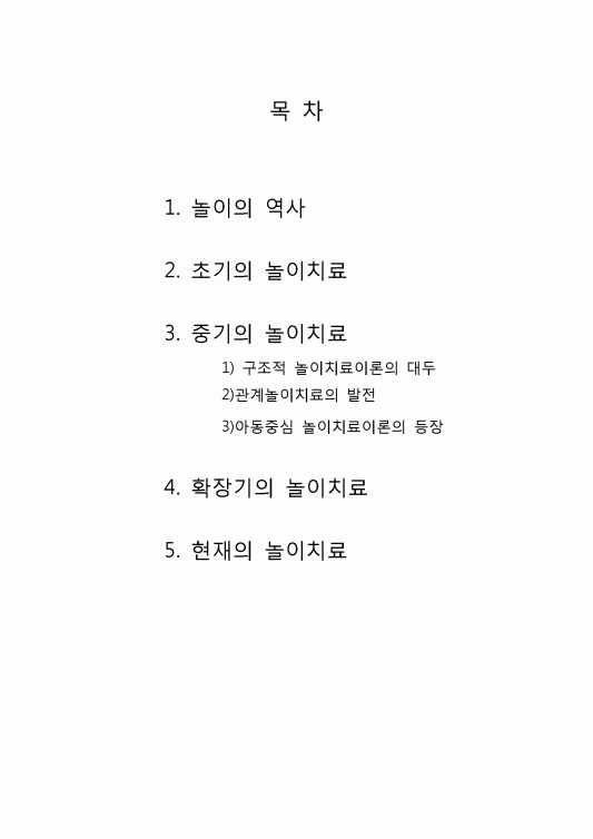 [놀이치료] 놀이 역사, 초기 놀이치료, 중기 놀이치료, 확장기 놀이치료, 현대 놀이치료