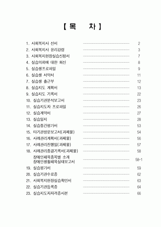 사회복지현장실습일지 (장애인보호시설) A+받은 자료입니다. 실습지도자 의견 포함/과제포함