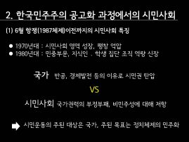 시민사회와 정컸력,한국 민주주의 공고화,한국의 정치민주주의,시민사회의 역할과 한계-4페이지