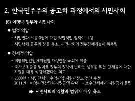 시민사회와 정컸력,한국 민주주의 공고화,한국의 정치민주주의,시민사회의 역할과 한계-11페이지