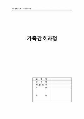지역사회간호학) 가족간호과정-1페이지