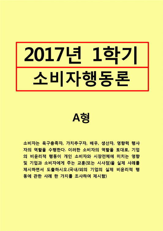 소비자행동론_소비자는 욕구충족자, 가치추구자, 배우, 생산자, 영향력 행사자의 역할을 수행한다. 이러한 소비자의 역할을 토대로, 기업의 비윤리적 행동이 개인 소비자와 시장전체에 미치는 영향 및 기업과 소비자