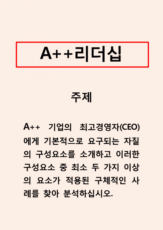 리더십]] 기업의 최고경영자(CEO)에게 기본적으로 요구되는 자질의 구성요소를 소개하고 이러한 구성요소 중 최소 두 가지 이상의 요소가 적용된 구체적인 사례를 찾아 분석하십시오.