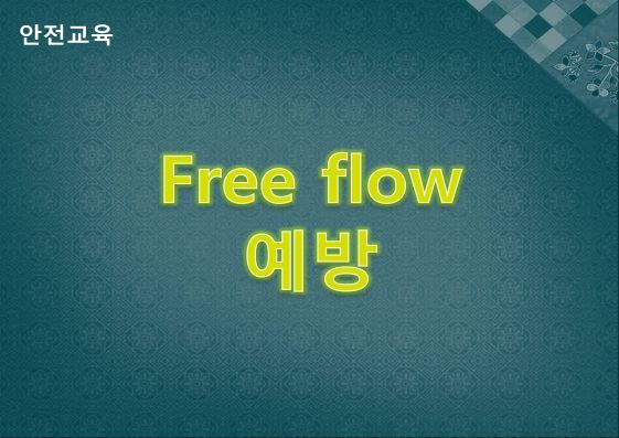 안전교육-Free flow 예방