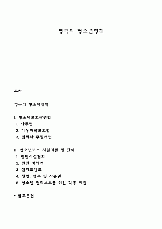 영국의 청소년정책