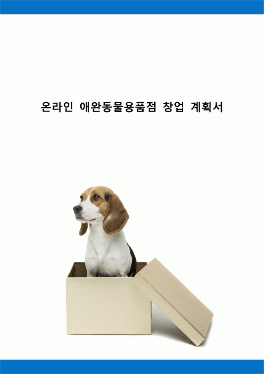 온라인 애완동물용품점 창업 계획서(사업계획서 창업 계획서 사업계획서 샘플)