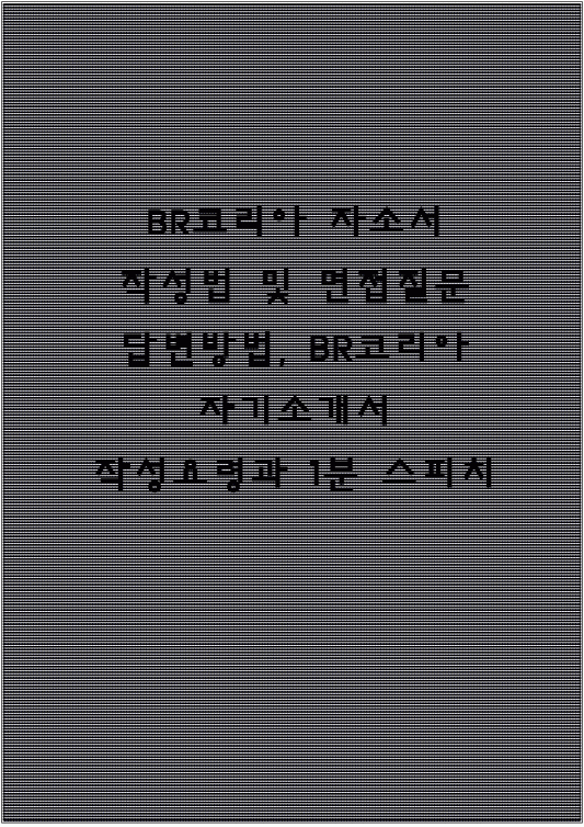 BR코리아 자소서 작성법 및 면접질문 답변방법 BR코리아 자기소개서 작성요령과 1분 스피치