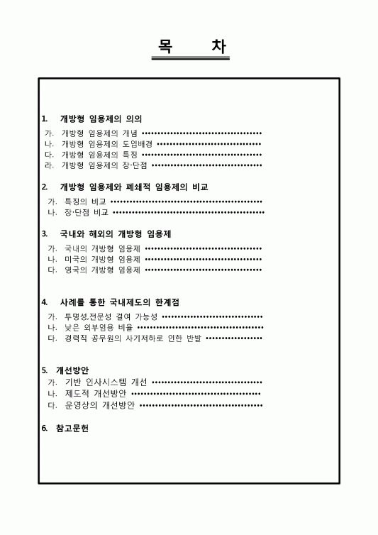 개방형 임용제미국의 개방형 임용제영국의 개방형 임용제임용제의 개념