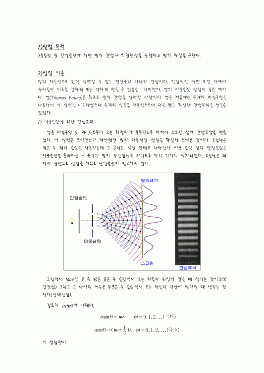 영의 이중슬릿실험 레포트