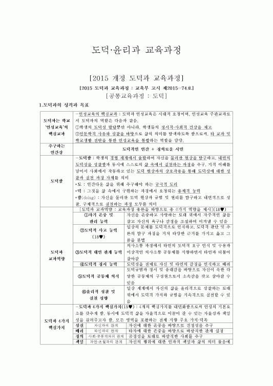 도덕윤리 중등임용고시<2회 합격자> 주제별 서브노트 - 교과교육론