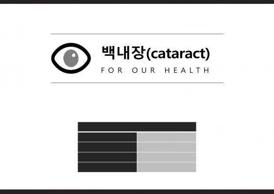 [발표 PPT/4.5 자료] 백내장(cataract)