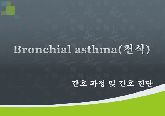 Bronchial asthma (천식) 간호과정, 간호진단2개, 간호사정 고퀄