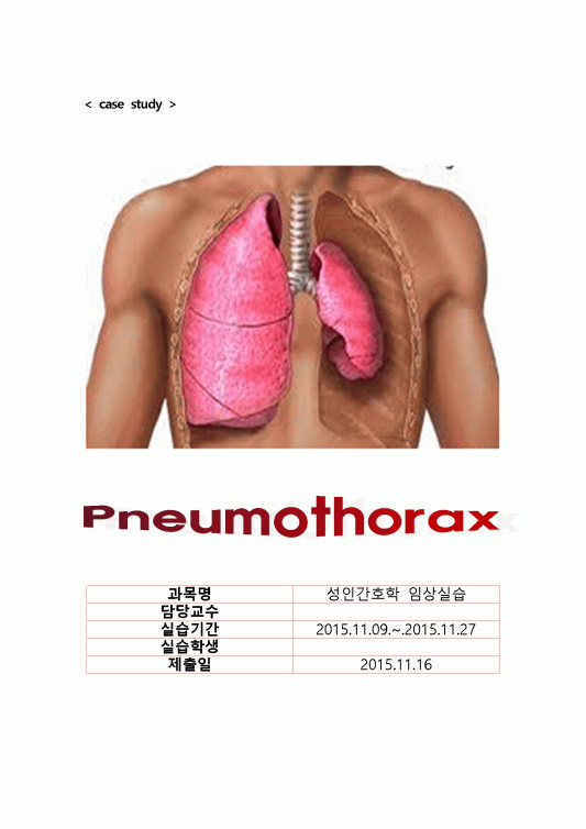 A+,성인간호,성인간호학,성인간호케이스,성인간호학케이스,성인간호케이스스터디,성인케이스,기흉,기흉케이스