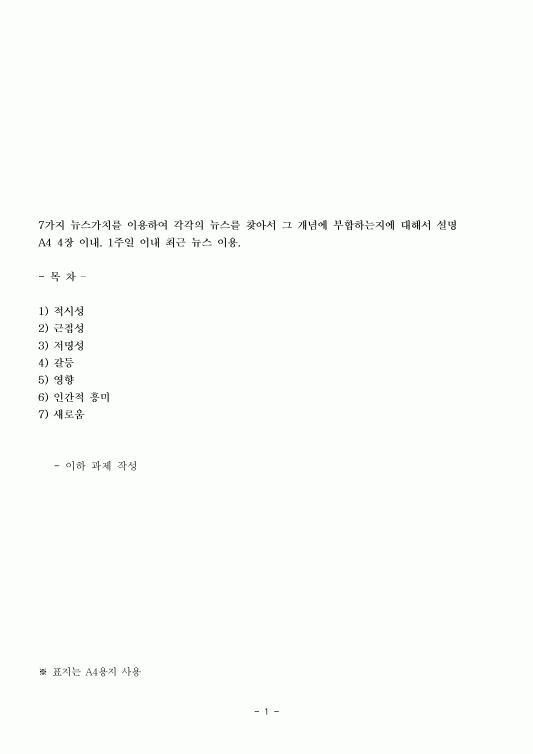 [미디어영상학과] 2023년 1학년 2학기 저널리즘의이해 출석시험 과제물