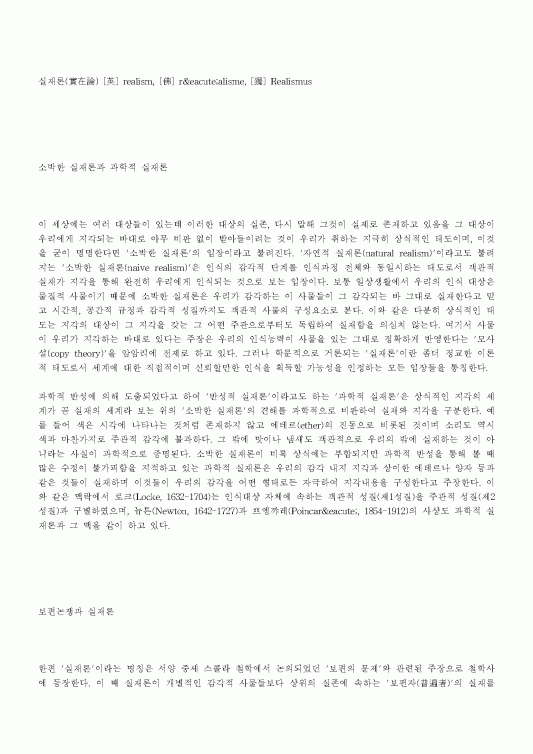 실재론에 대하여